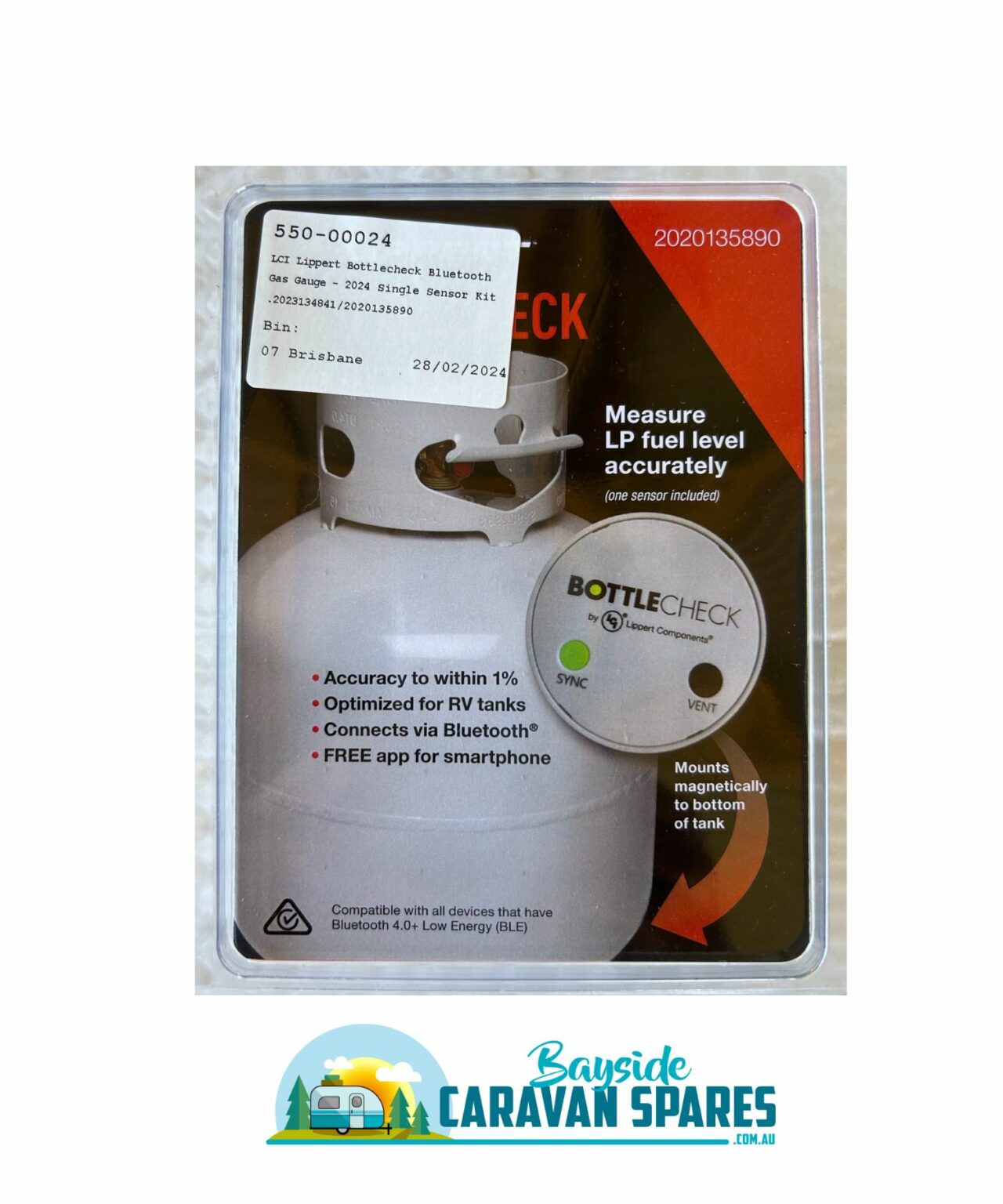 Single LCI Lippert Bottlecheck Bluetooth Gas Gauge - 2024 Single Sensor ...