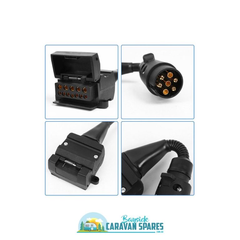 TRAILER CARAVAN ADAPTOR 7 PIN MALE ROUND PLUG ROUND TO 12 PIN FEMALE ...