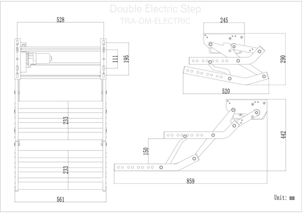 Double 12v Electric Caravan Step with LED Light - Bayside Caravan Spares